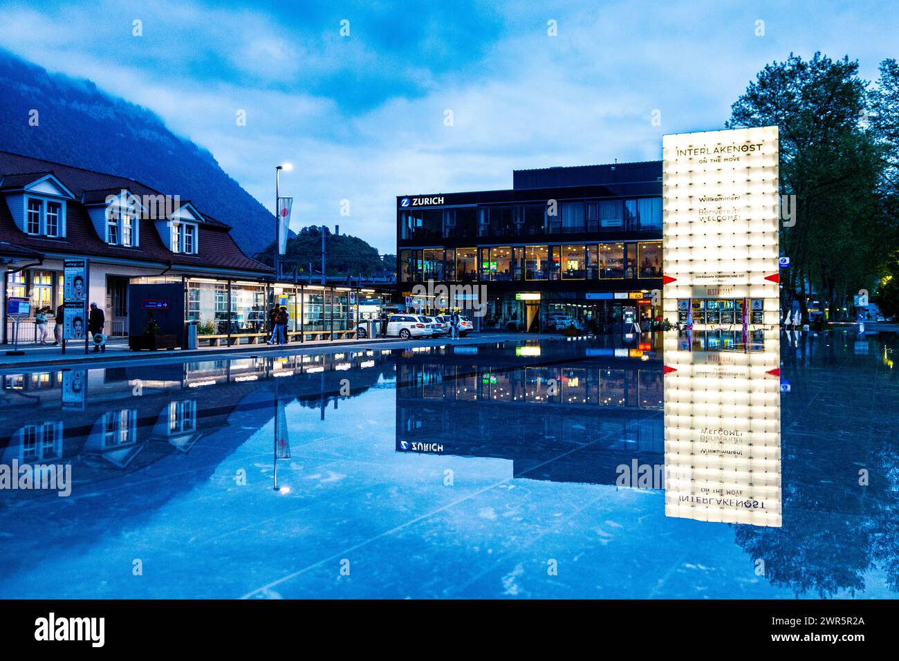 Exterior of Interlaken Ost rail station, Interlaken, Switzerland Stock ...