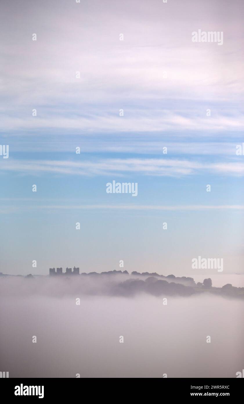 03/10/16 Riber Castle pokes through the mist as a cloud inversion ...