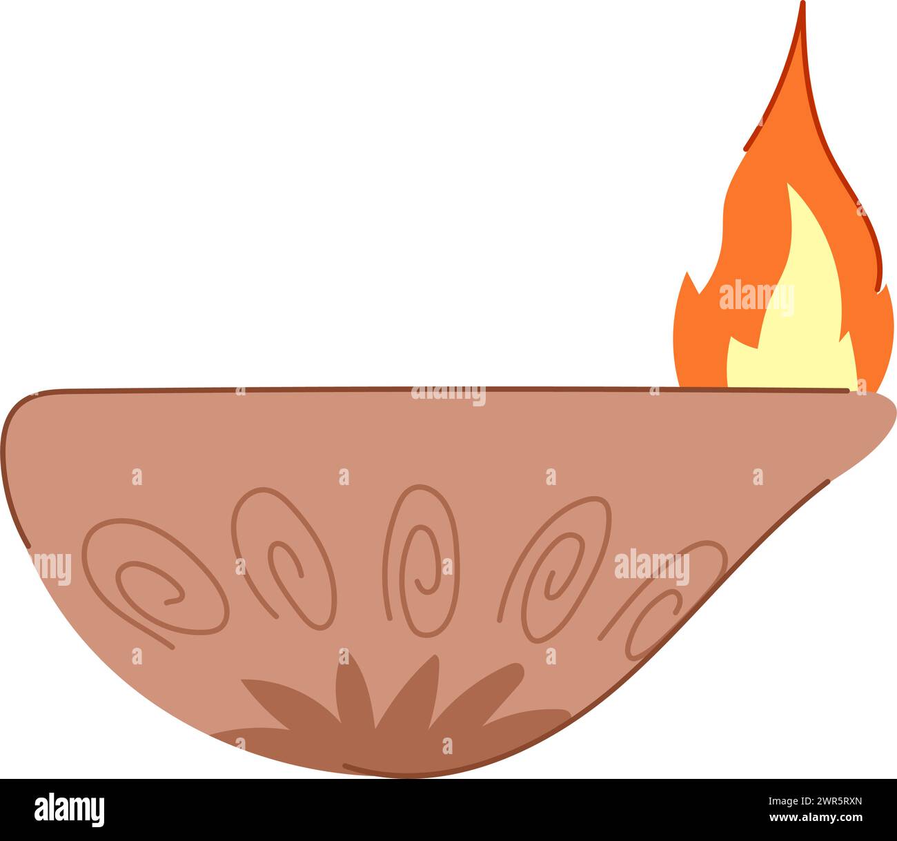 festive diwali lamp cartoon vector illustration Stock Vector Image ...