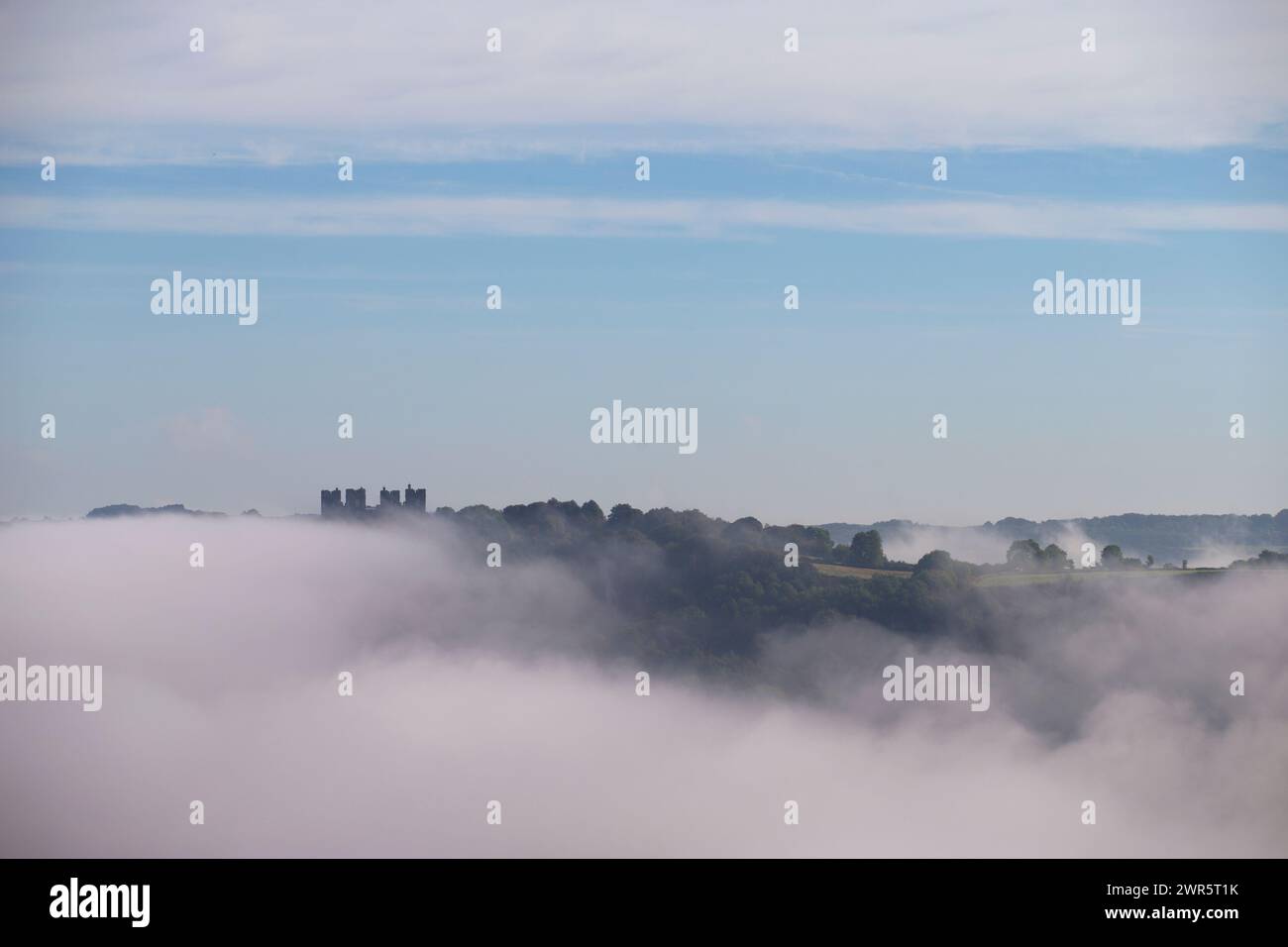 03/10/16 Riber Castle pokes through the mist as a cloud inversion ...