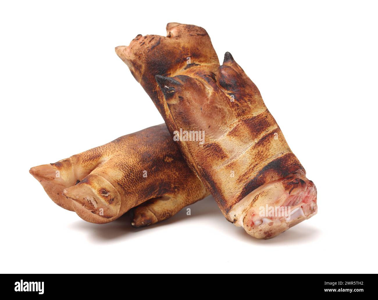 fresh pig trotter on white background Stock Photo - Alamy