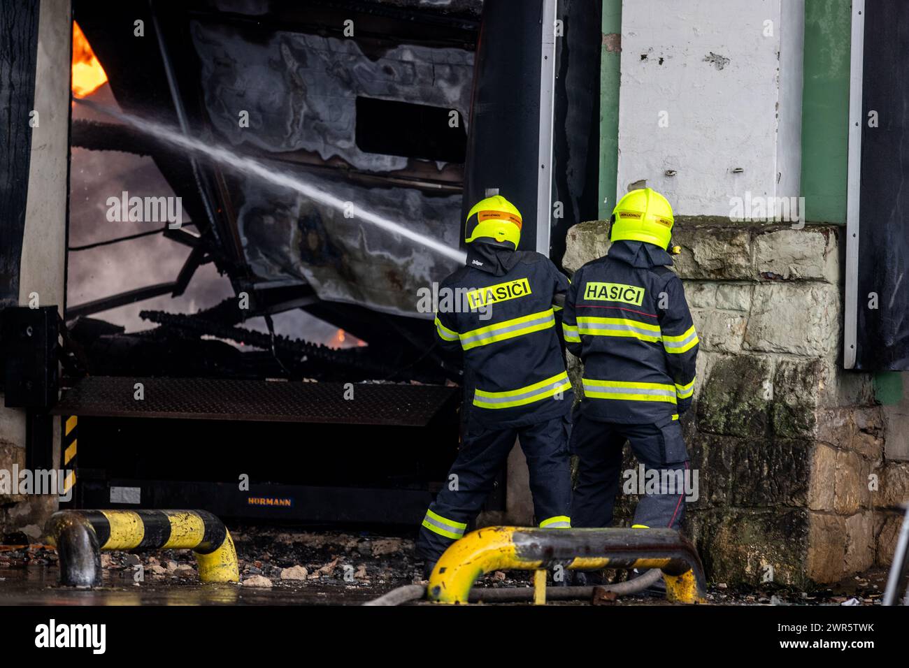 Frenstat Pod Radhostem, Czech Republic. 11th Mar, 2024. Firefighters ...