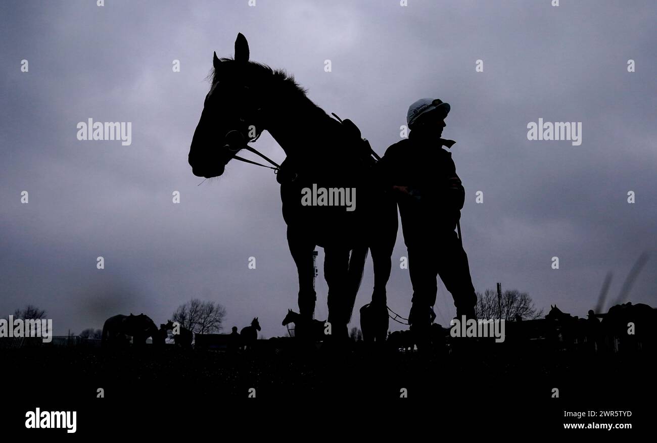 Paul Townend with State Man on the gallops ahead of the 2024 Cheltenham ...