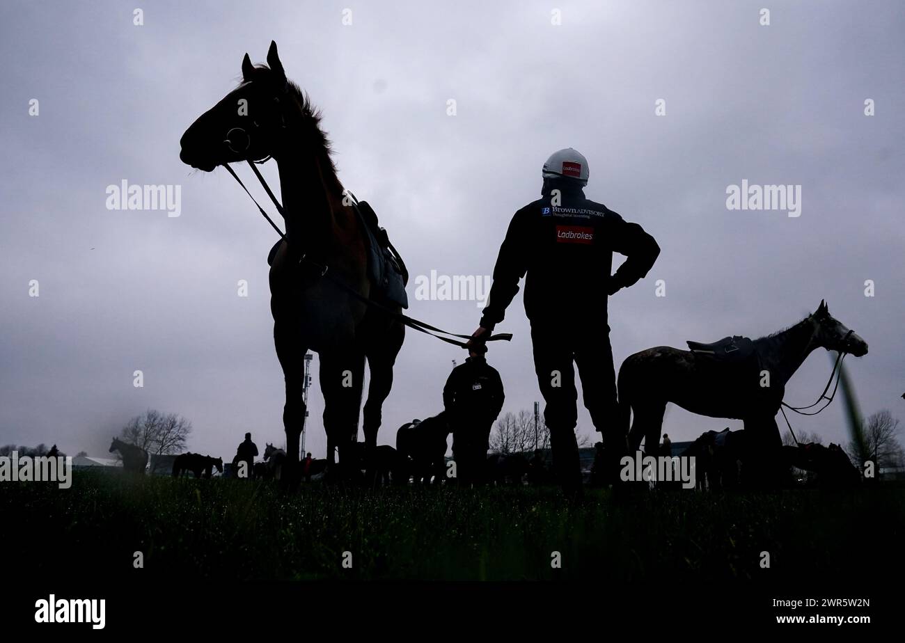 Paul Townend with State Man on the gallops ahead of the 2024 Cheltenham ...