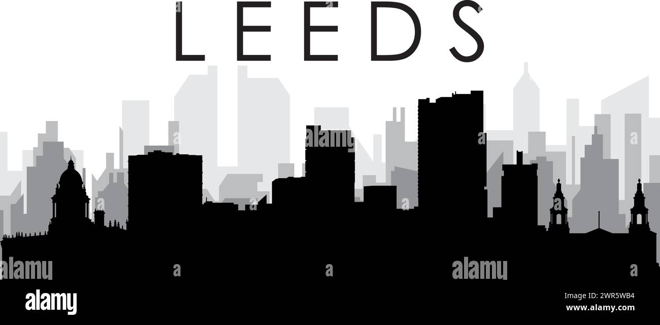 Cityscape skyline panorama of LEEDS, UNITED KINGDOM Stock Vector Image ...