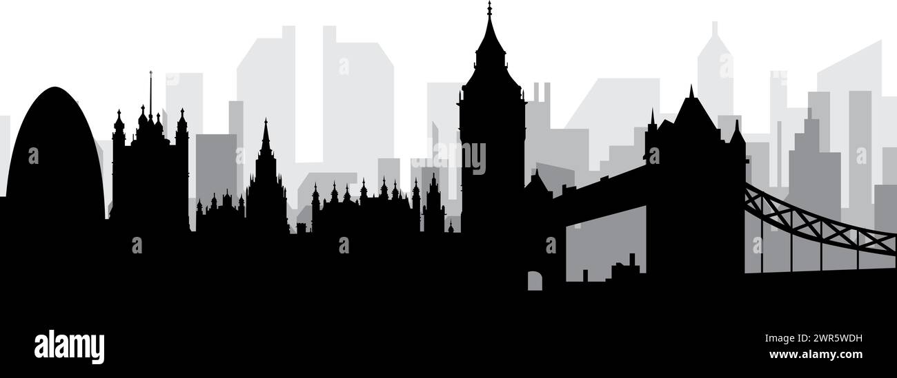 Cityscape skyline panorama of LONDON, UNITED KINGDOM Stock Vector Image ...