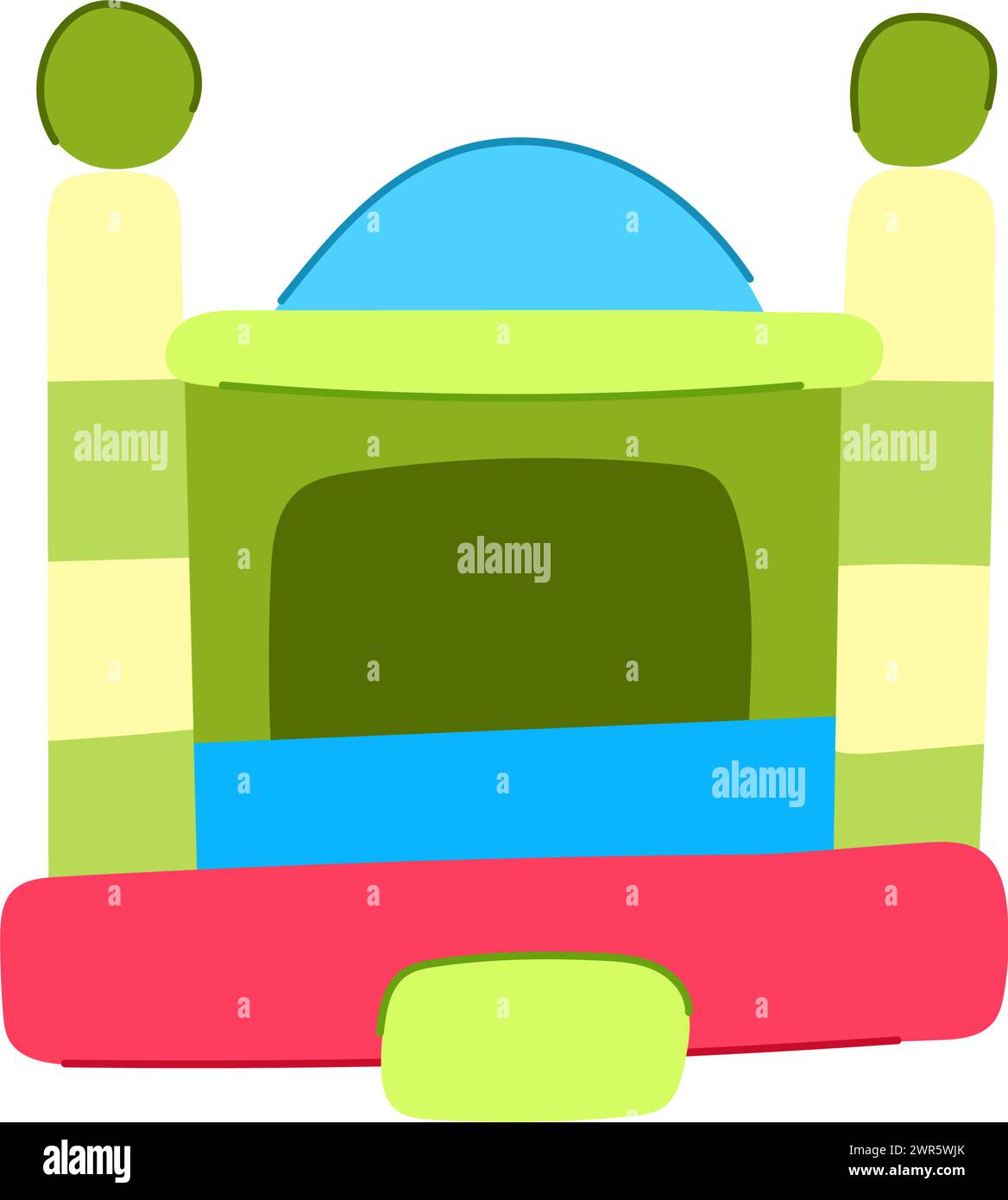 kid inflatable castle cartoon vector illustration Stock Vector Image ...