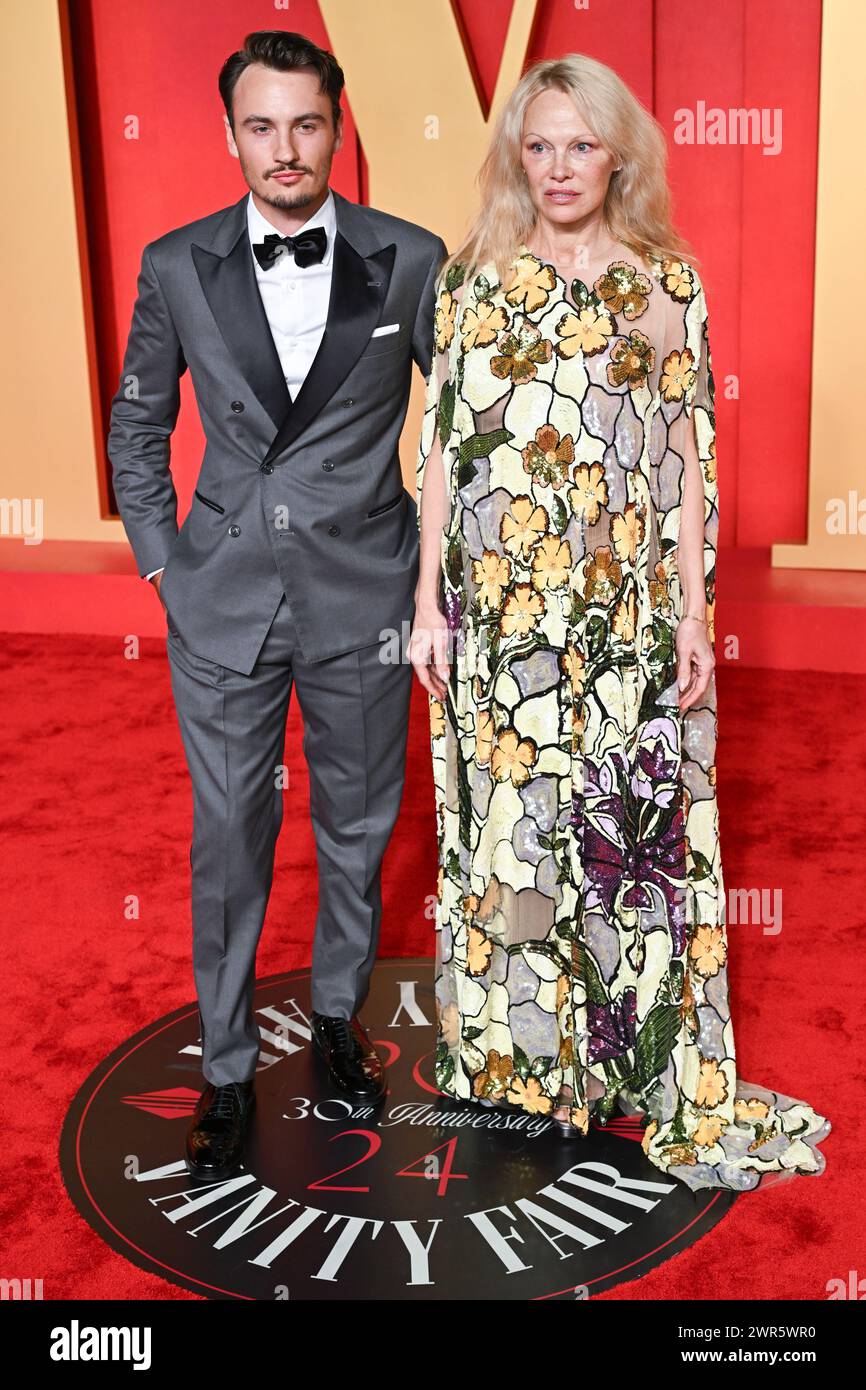 Los Angeles, USA. March 10th, 2024. Brandon Lee and Pamela Anderson ...