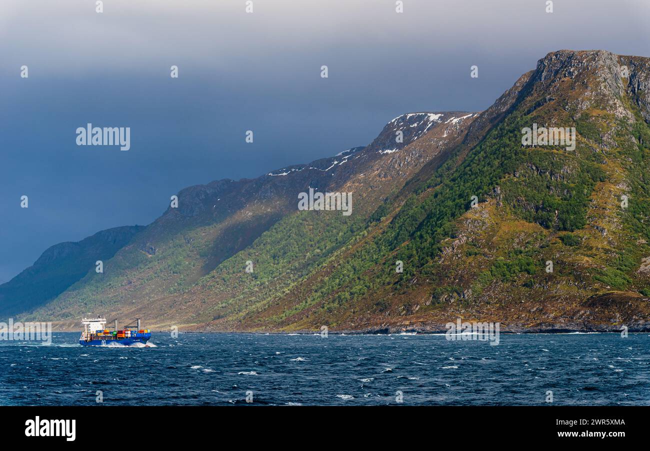 Container Ship NCL AVEROY in Geirangerfjord, ALESUND, Norway, Europe ...