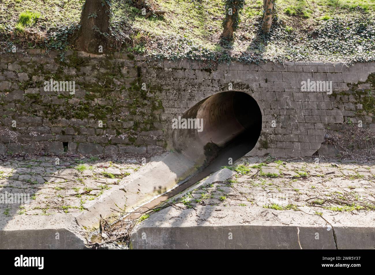 Detail of old city sewage system closeup Stock Photo - Alamy