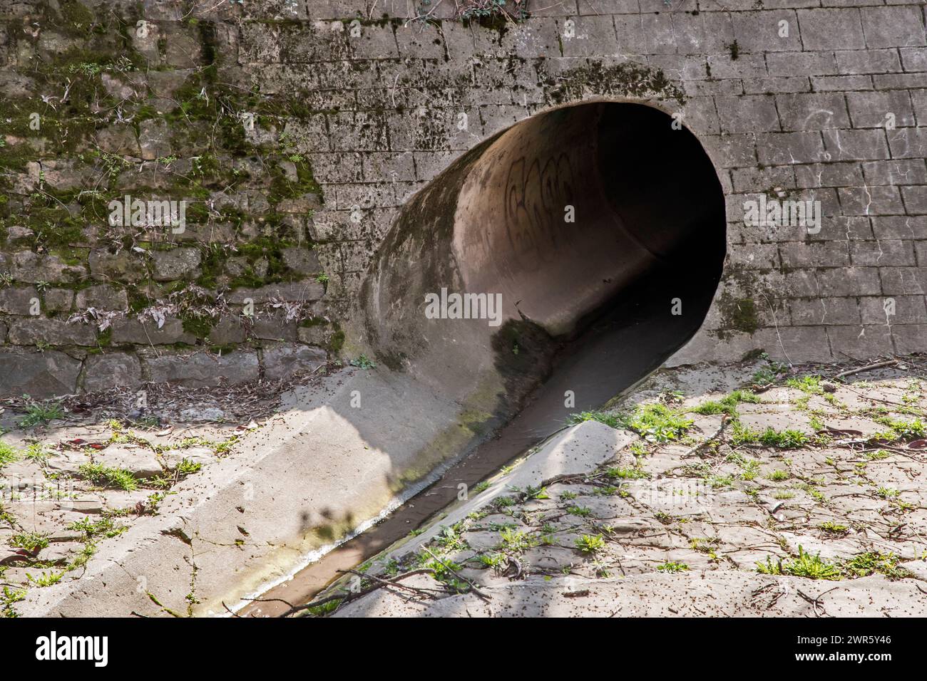 Detail of old city sewage system closeup Stock Photo - Alamy