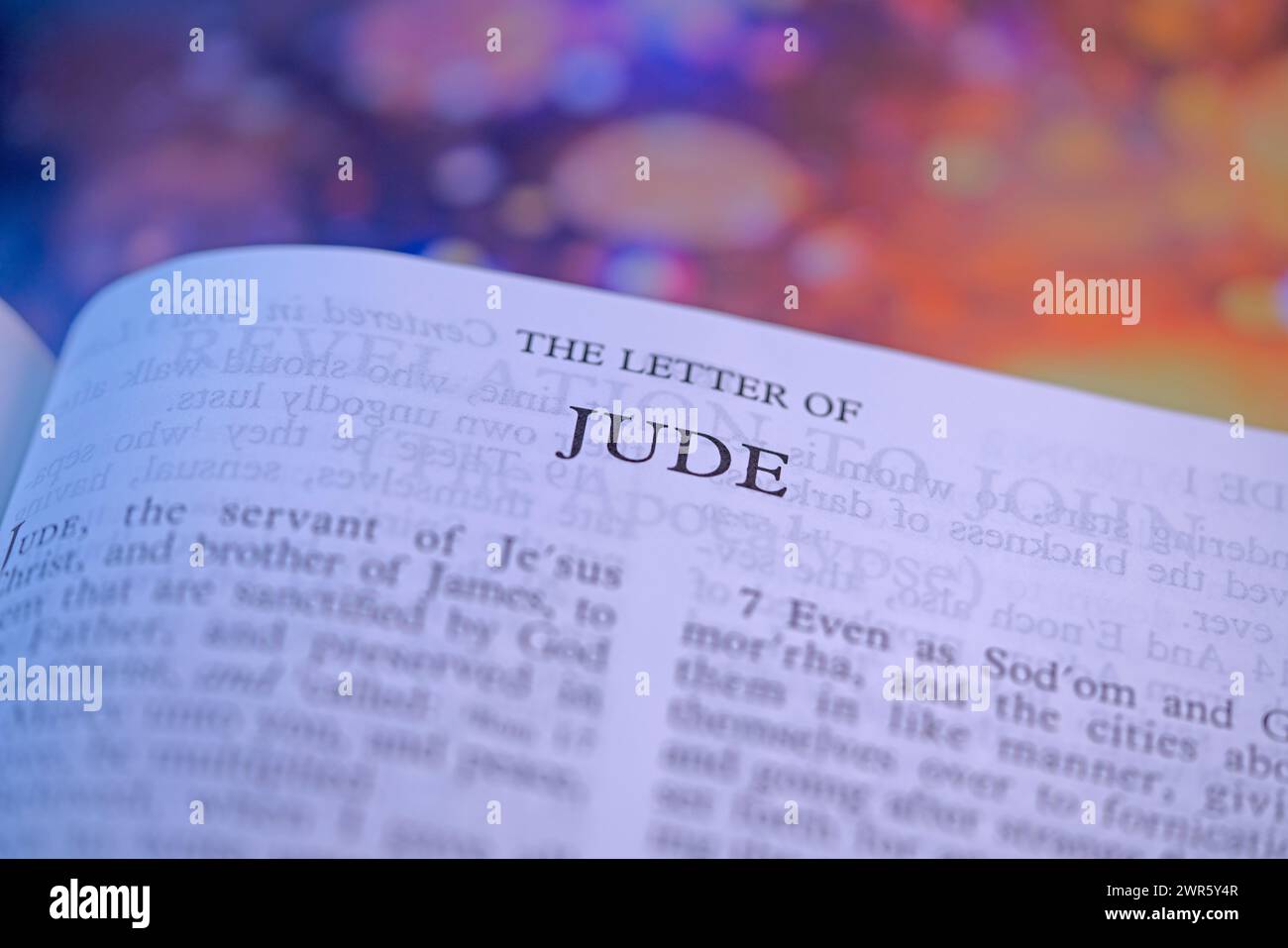 Open Holybile Book Index The letter of jude for background Stock Photo ...