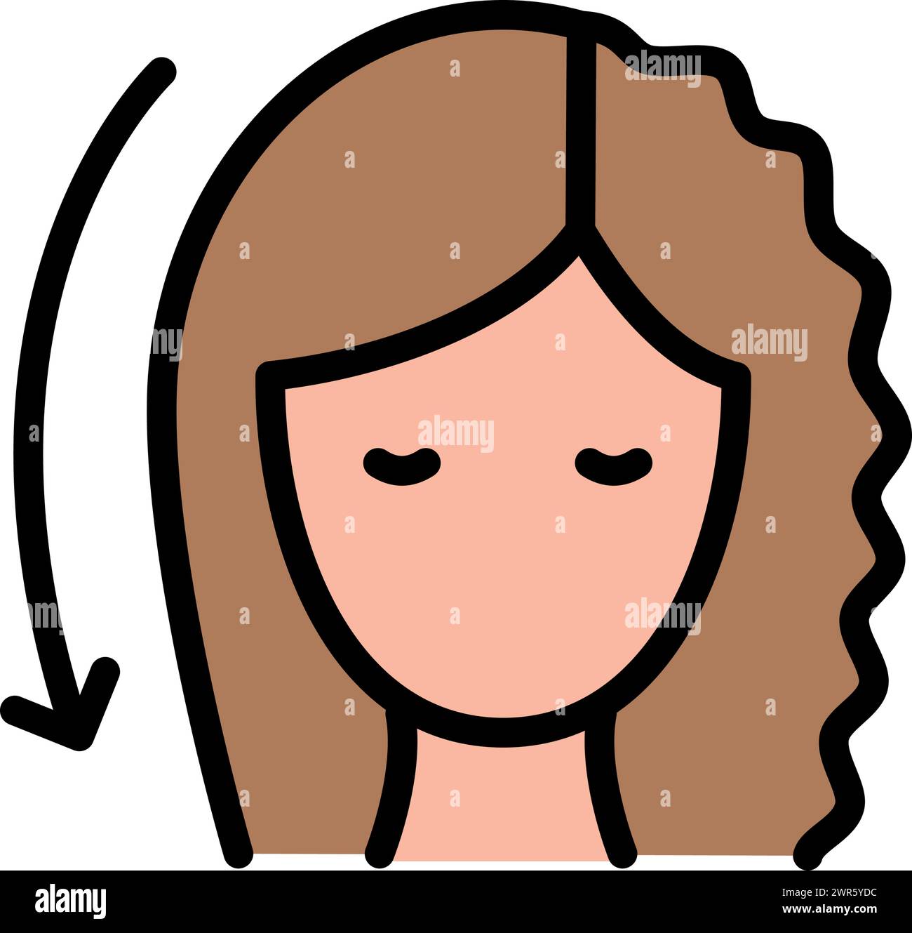 Keratin hair treatment color icon. Hair straightener icon for hair care ...