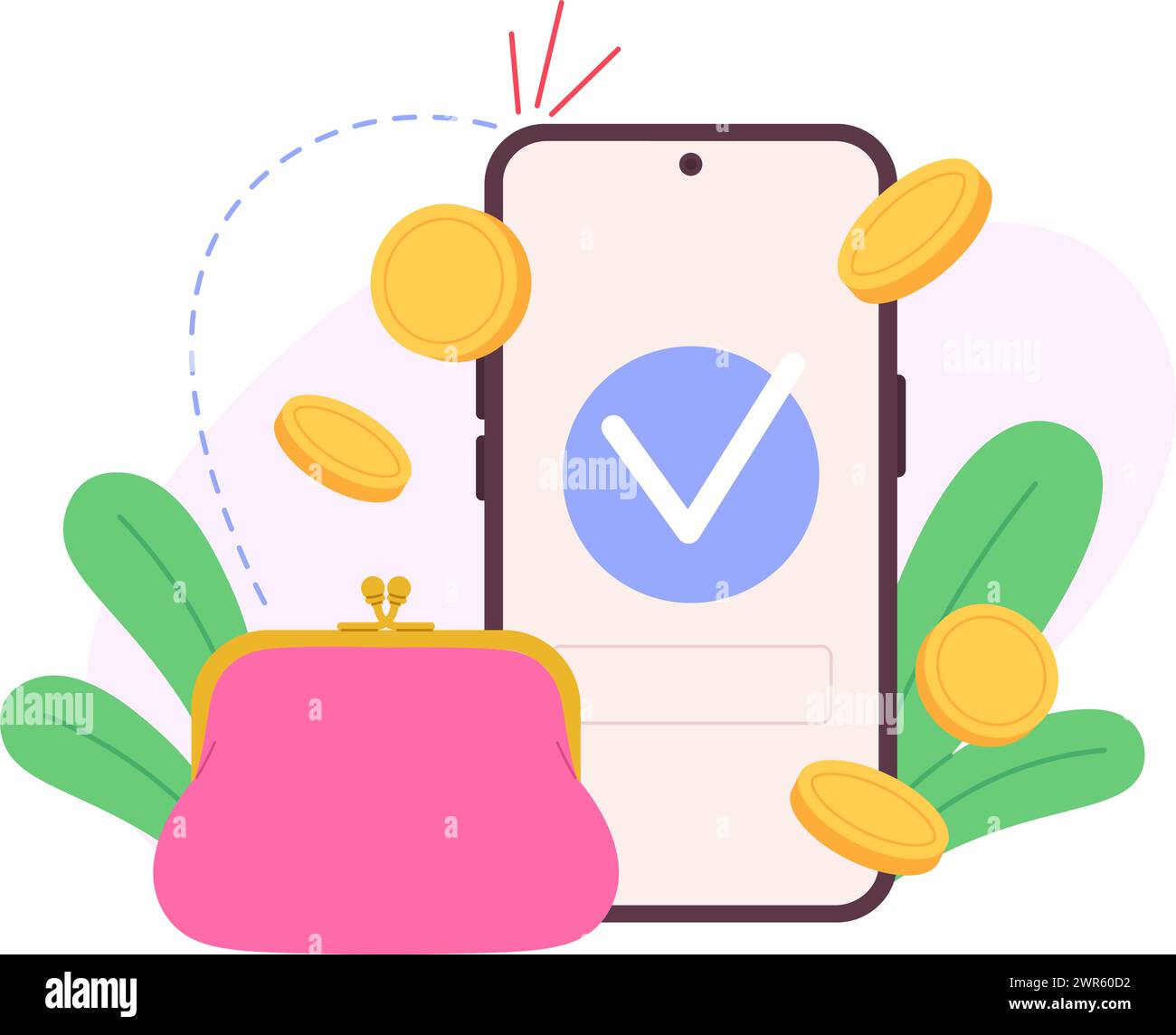 E-wallet concept. Online payment in process. Digital banking, safety ...