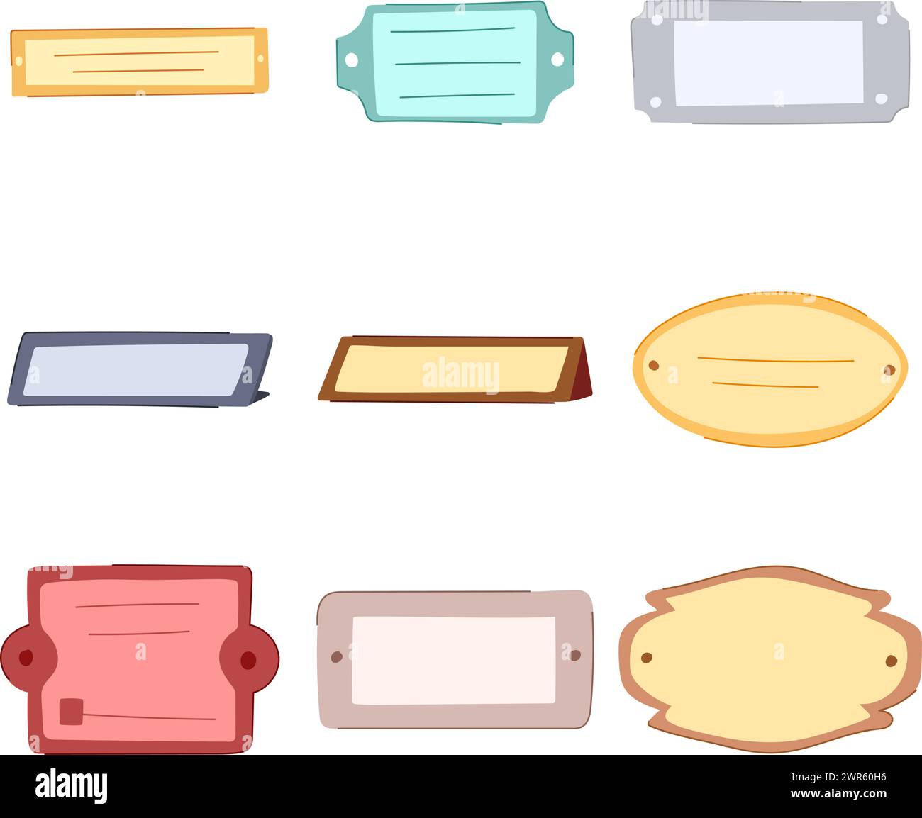 nameplate set cartoon vector illustration Stock Vector Image & Art - Alamy