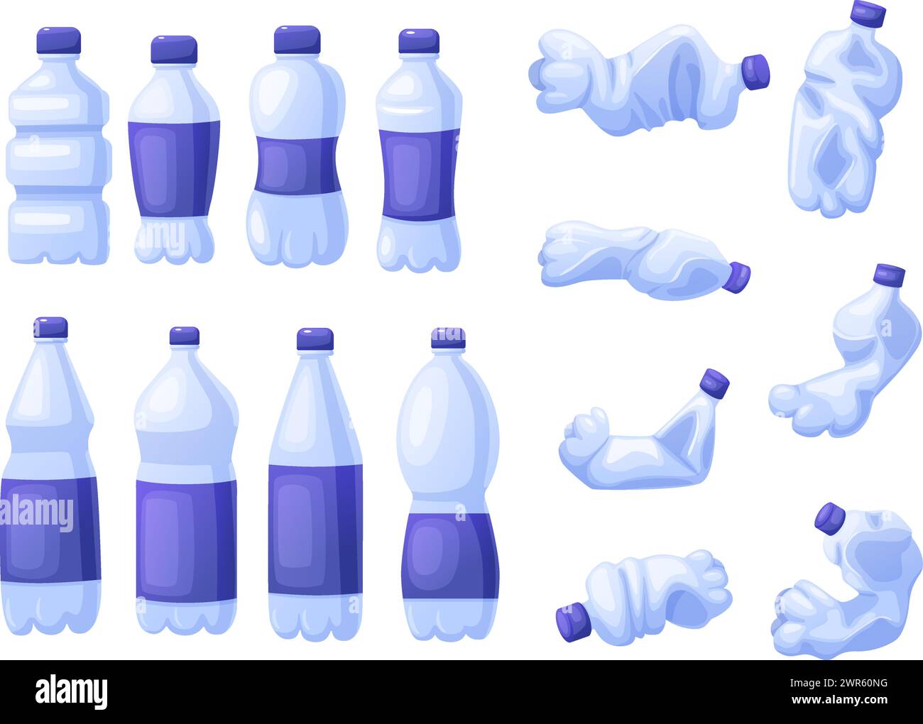 Crushed plastic bottles mineral Stock Vector Images - Alamy