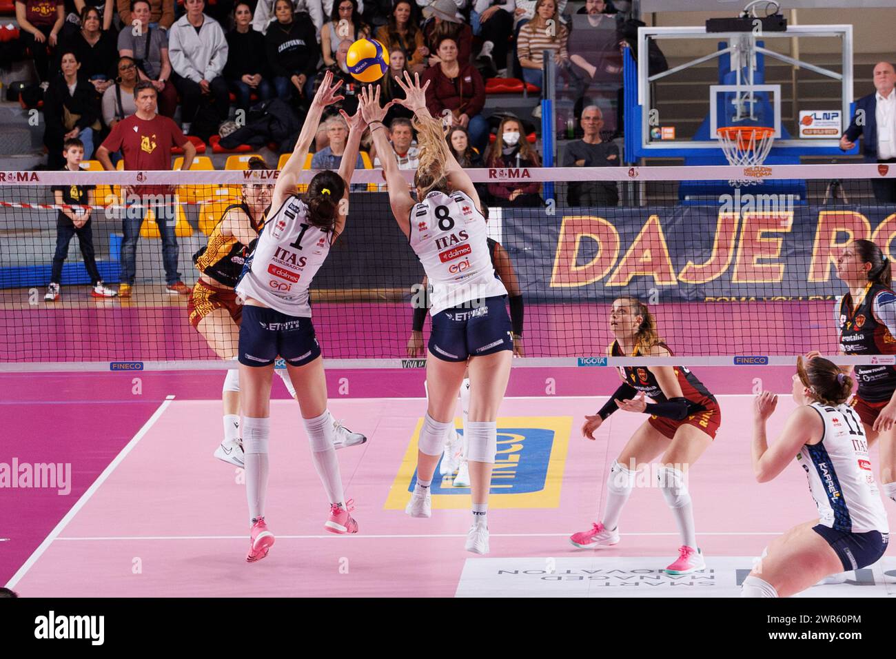 Marta Bechis (Aeroitalia SMI Roma Volley), Yana Shcherban and Giulia ...