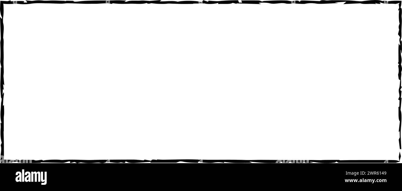Frame rectangle elongated texture element, outline border grunge shape ...