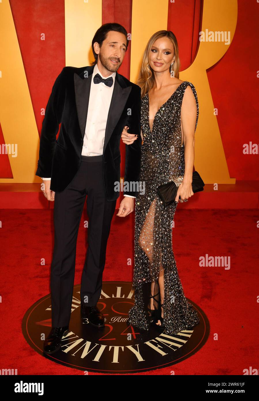 Beverly Hills, Ca. 10th Mar, 2024. Adrien Brody and Georgina Chapman at ...