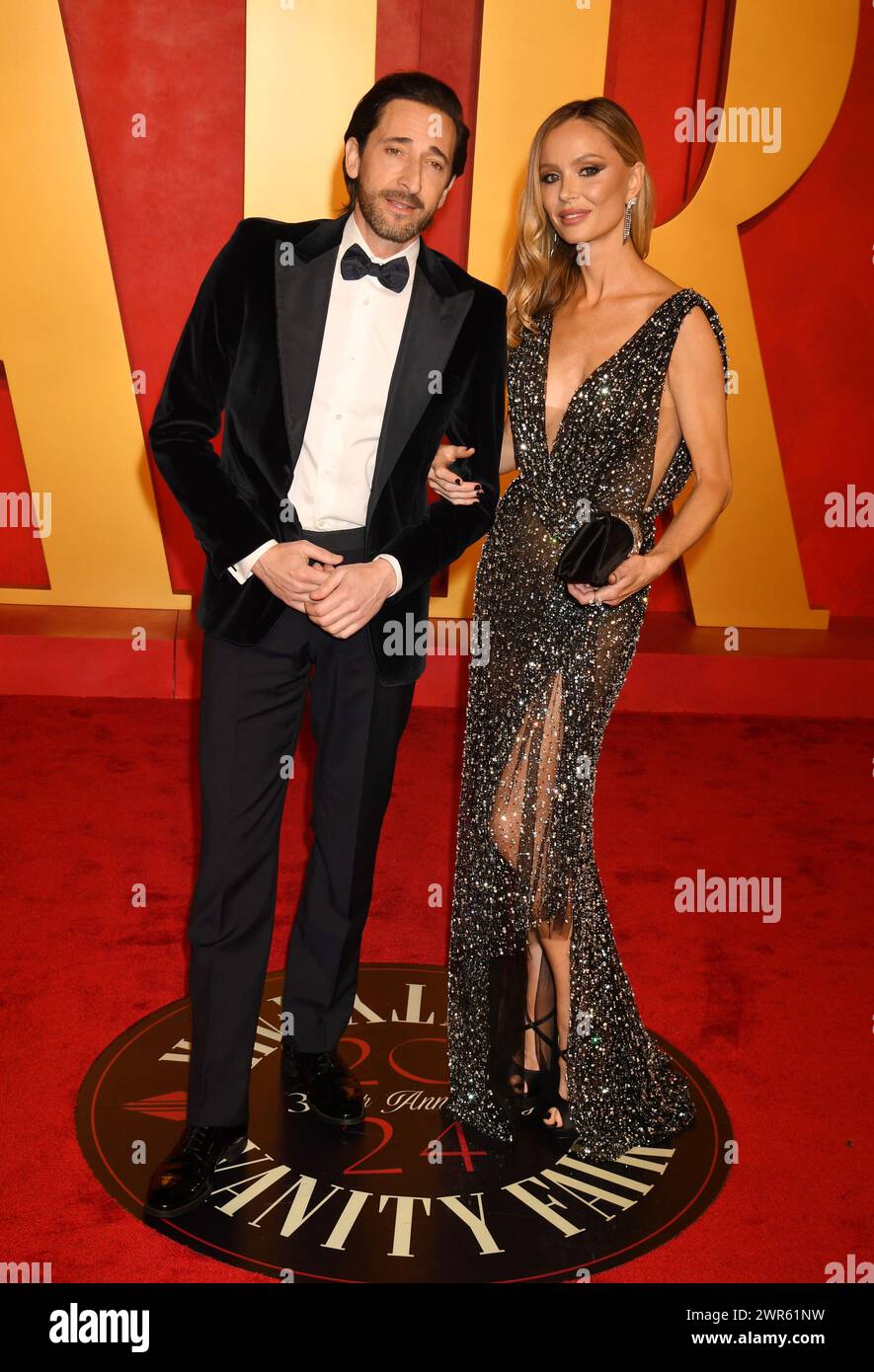 Beverly Hills, Ca. 10th Mar, 2024. Adrien Brody and Georgina Chapman at ...