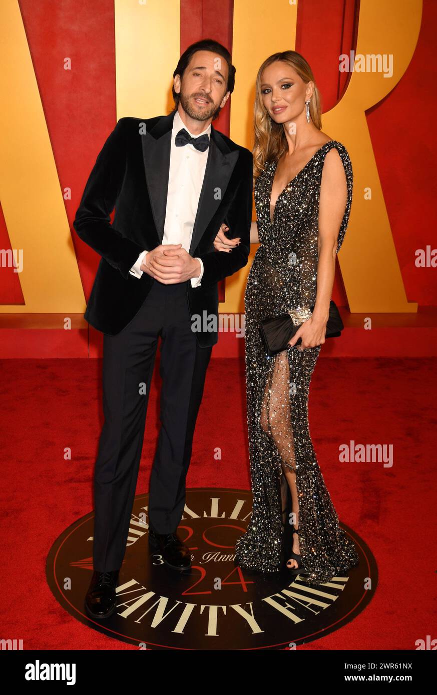 Beverly Hills, Ca. 10th Mar, 2024. Adrien Brody and Georgina Chapman at ...