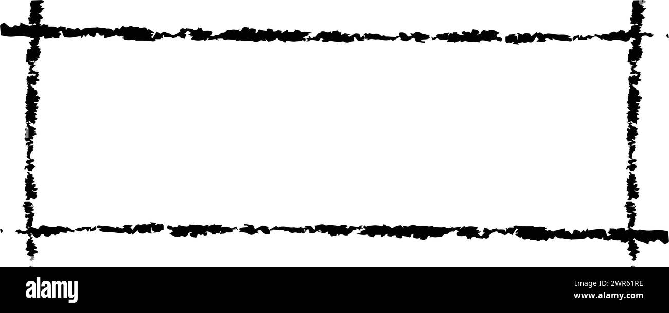 Frame rectangle elongated texture element, outline border grunge shape ...