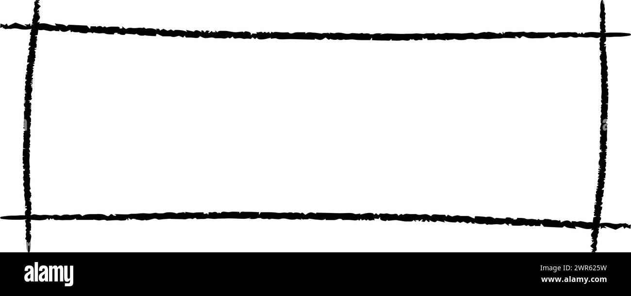 Frame rectangle elongated texture element, outline border grunge shape ...