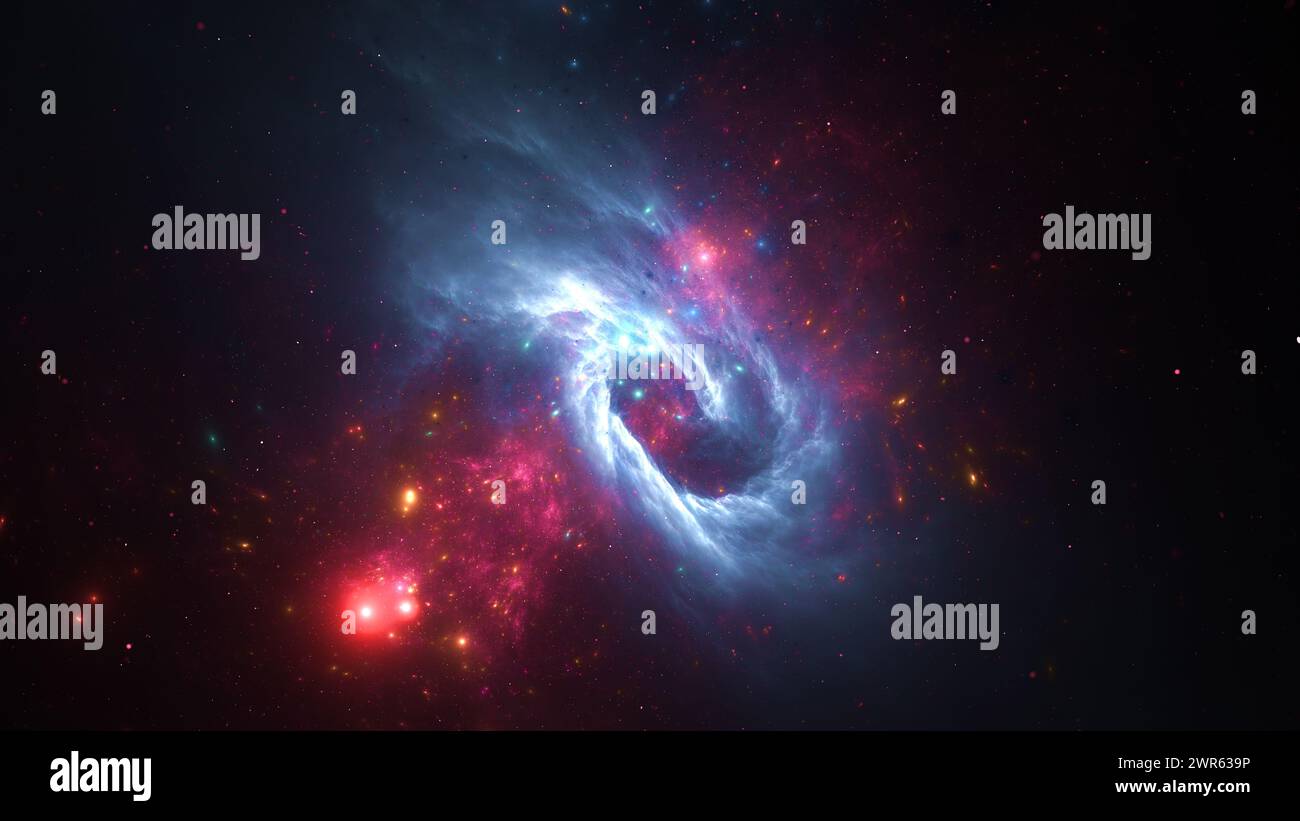 Vibrant cosmic with swirling nebulae, stars, and interstellar clouds in ...