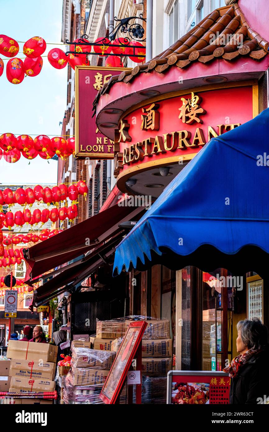 Chinatown, London UK, March 08 2024, Chinatown Soho London Popular Tourist Destination Colourful ...