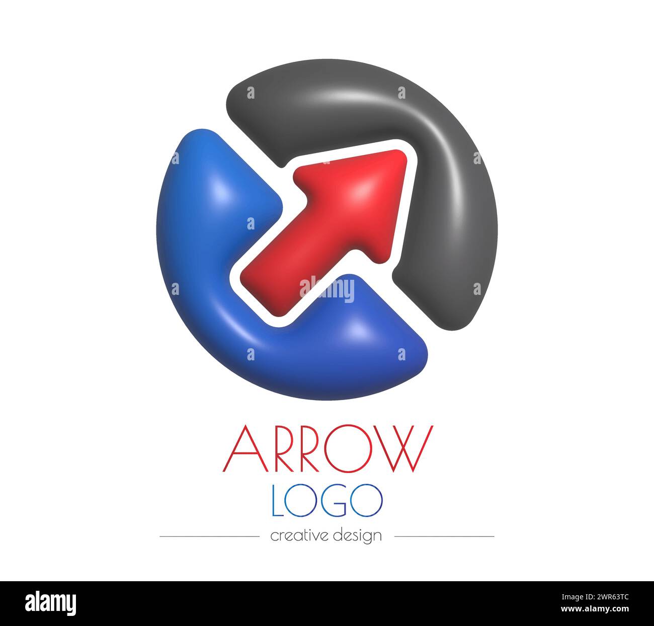 3d arrow logo. A template for a brand, ID, sticker, sticker, or ...