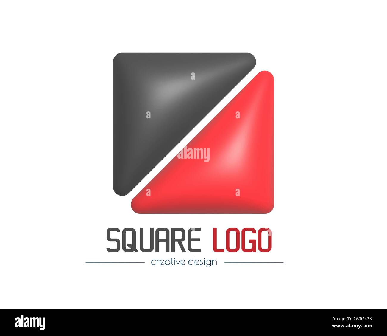 3d square logo. A template for a brand, ID, sticker, sticker, or ...