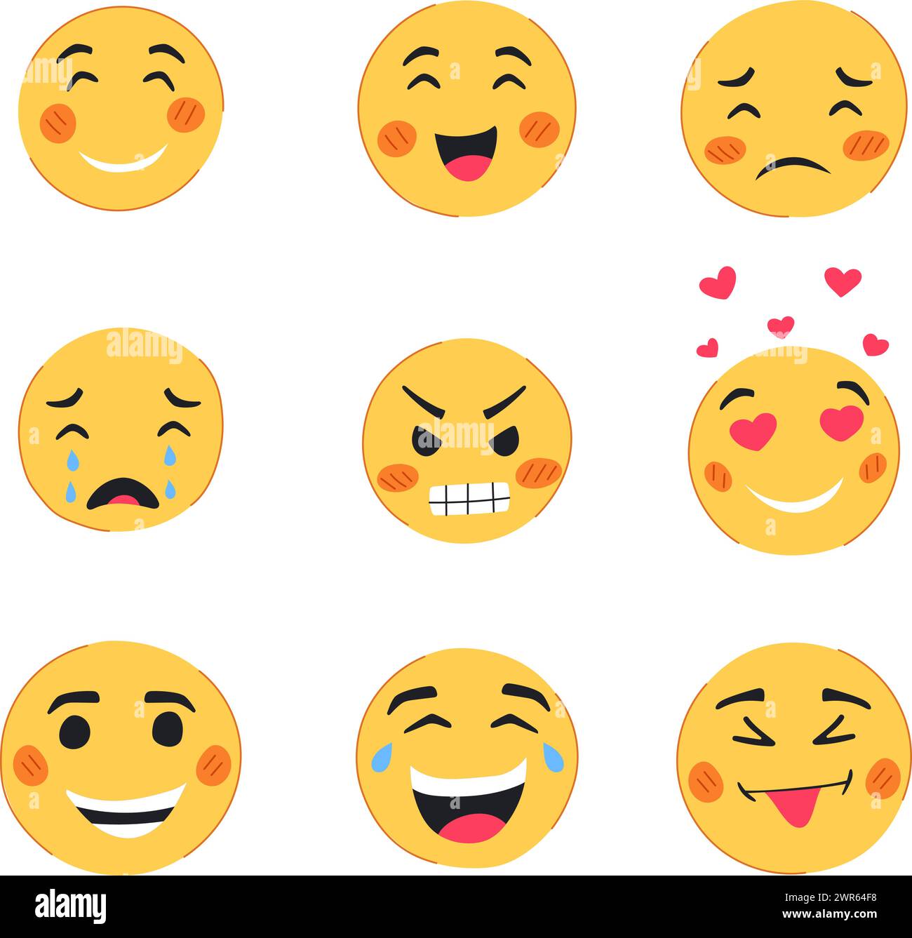 smiley set cartoon vector illustration Stock Vector Image & Art - Alamy