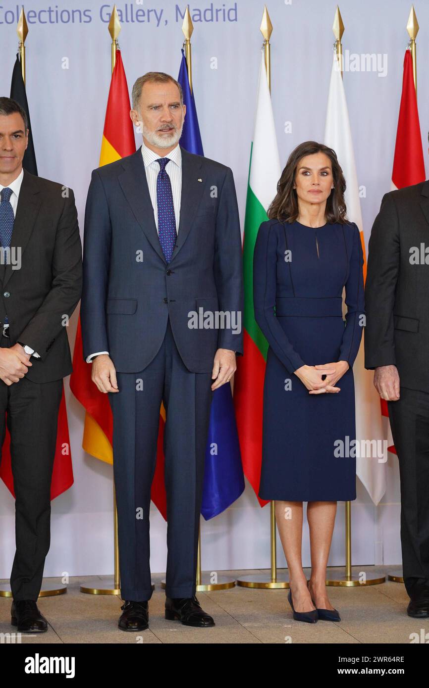 King Felipe VI and Queen Letizia during a tribute mass in memory of the ...