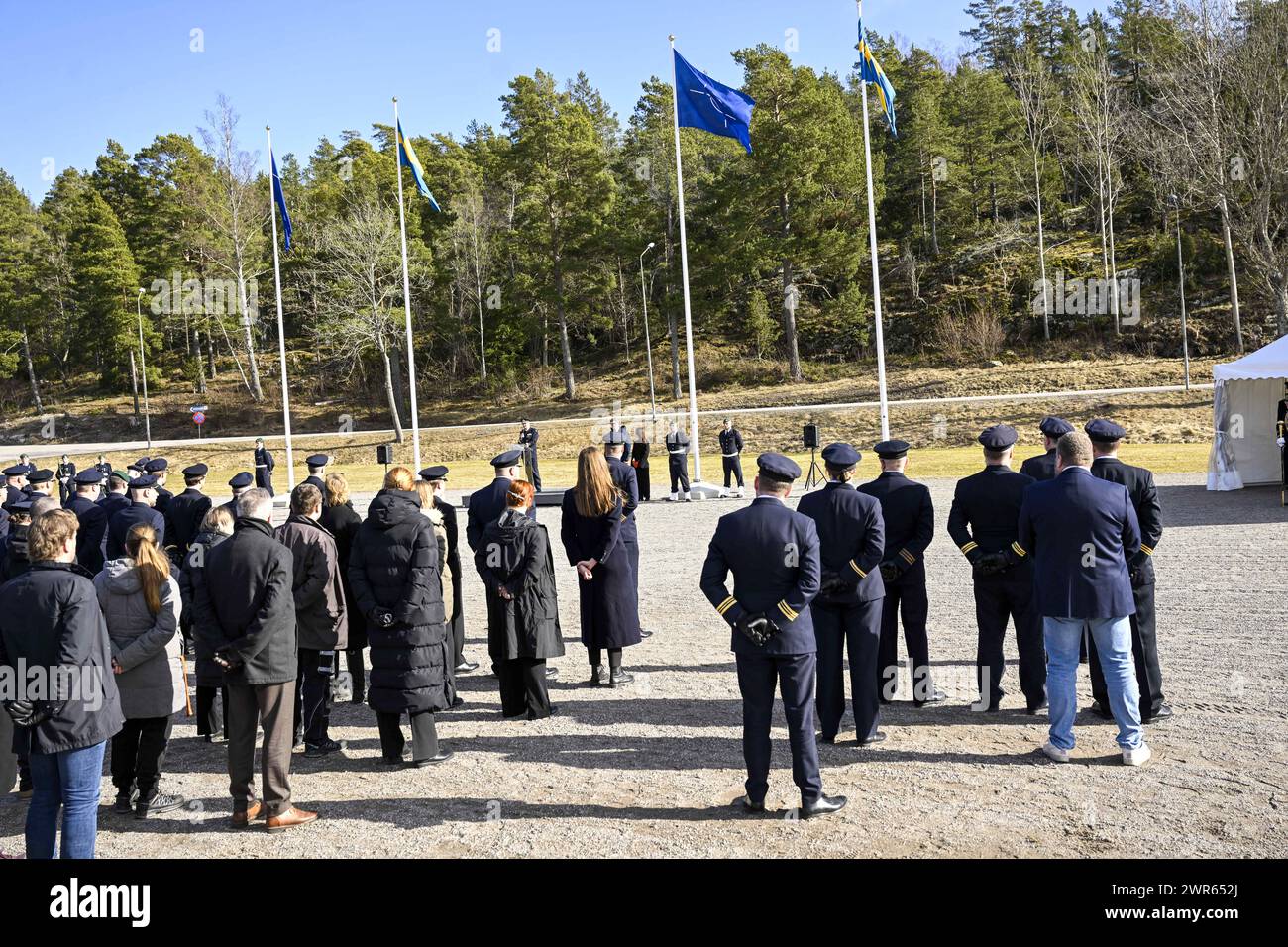 Stockholm, Sweden. 11th Mar, 2024. The NATO flag is raised at a ...