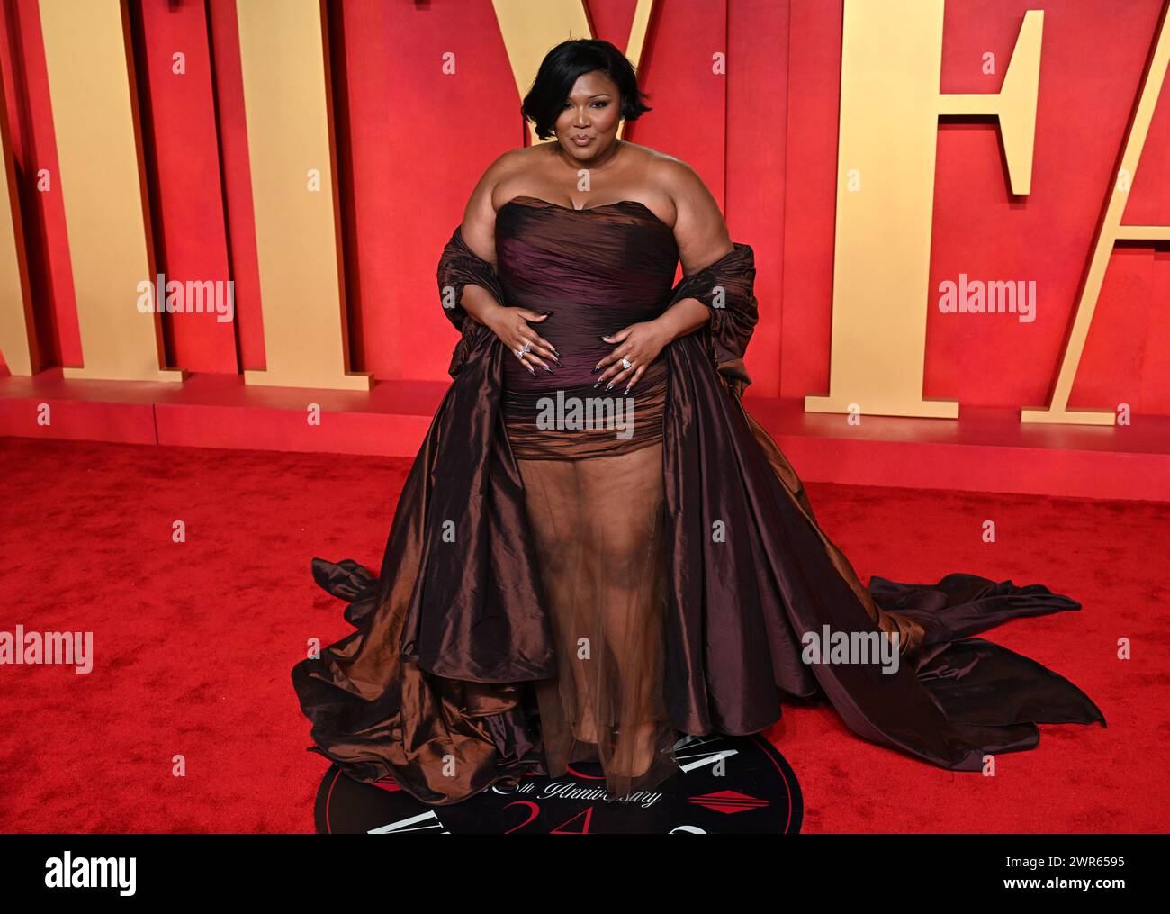 Los Angeles, USA. March 10th, 2024. Lizzo arriving at the Vanity Fair ...