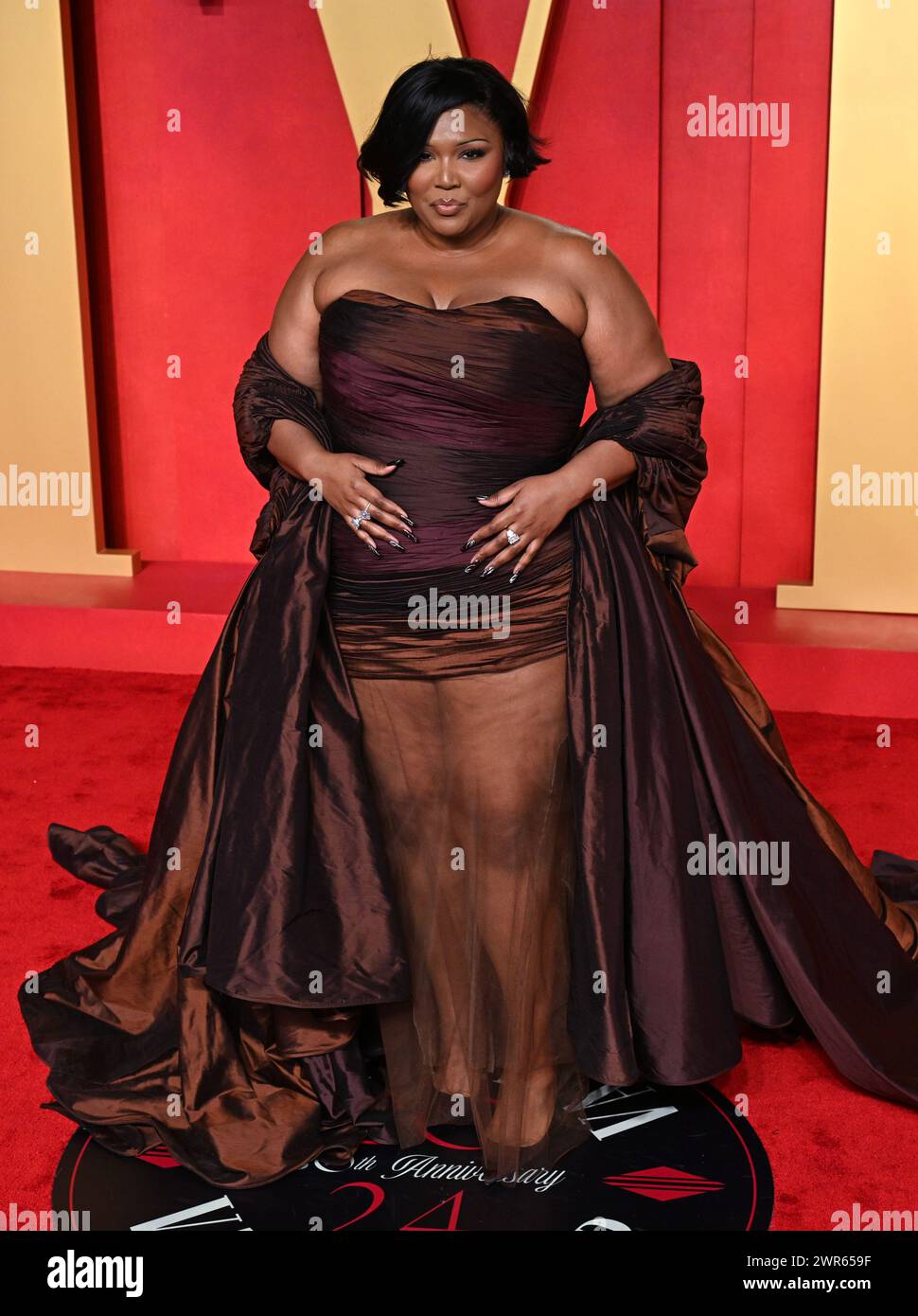 Los Angeles, USA. March 10th, 2024. Lizzo arriving at the Vanity Fair ...