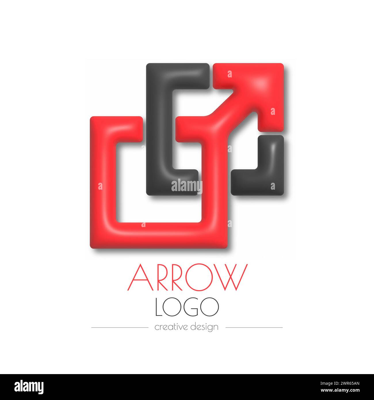 3d logo with an arrow. A template for a brand, sticker, sticker, or ...