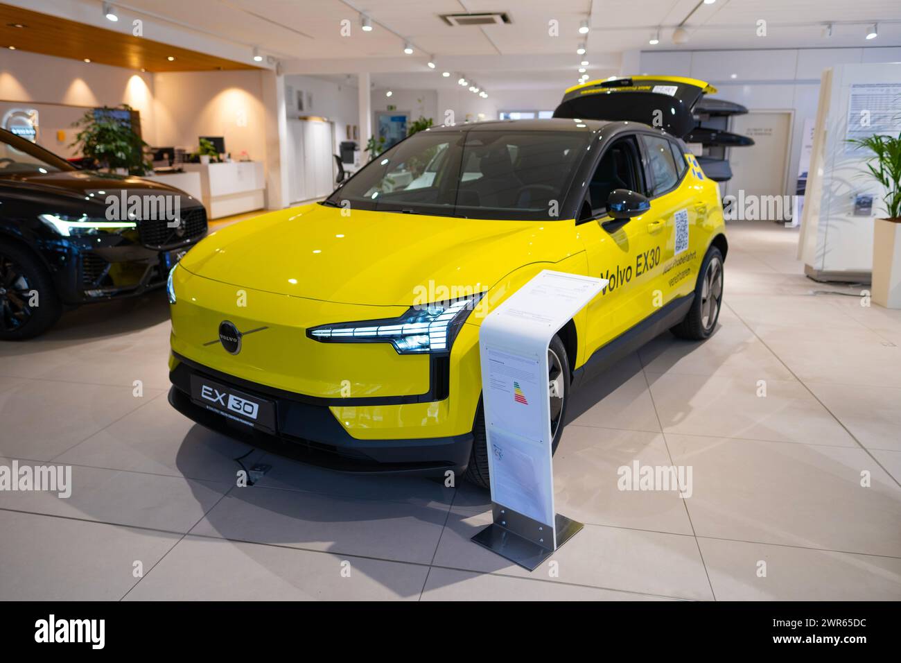 lemon green Volvo EX30 electric SUV produced Swedish automaker Volvo ...