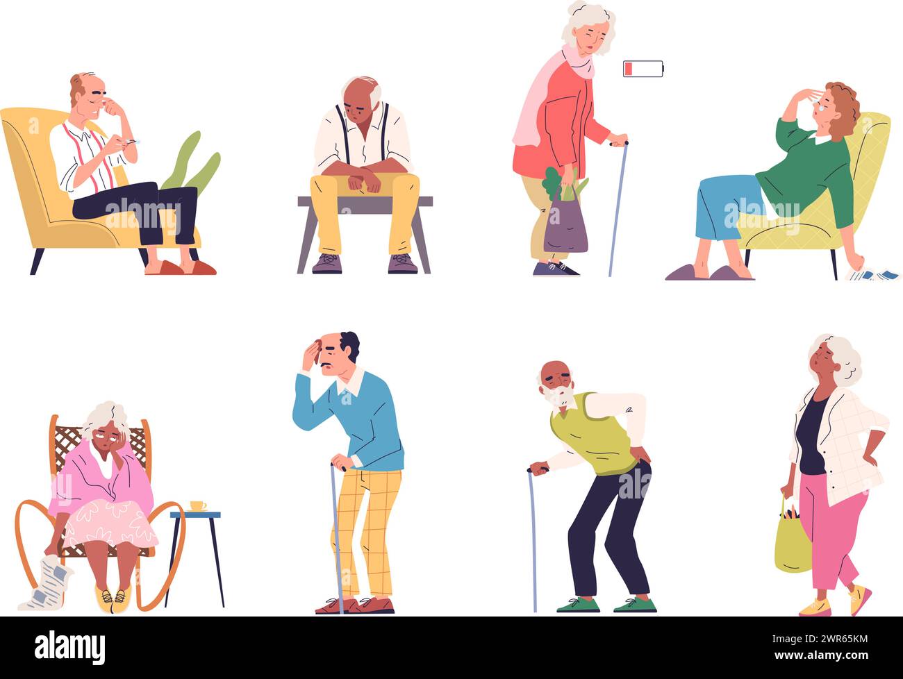 Elderly depression illustration Stock Vector Images - Alamy