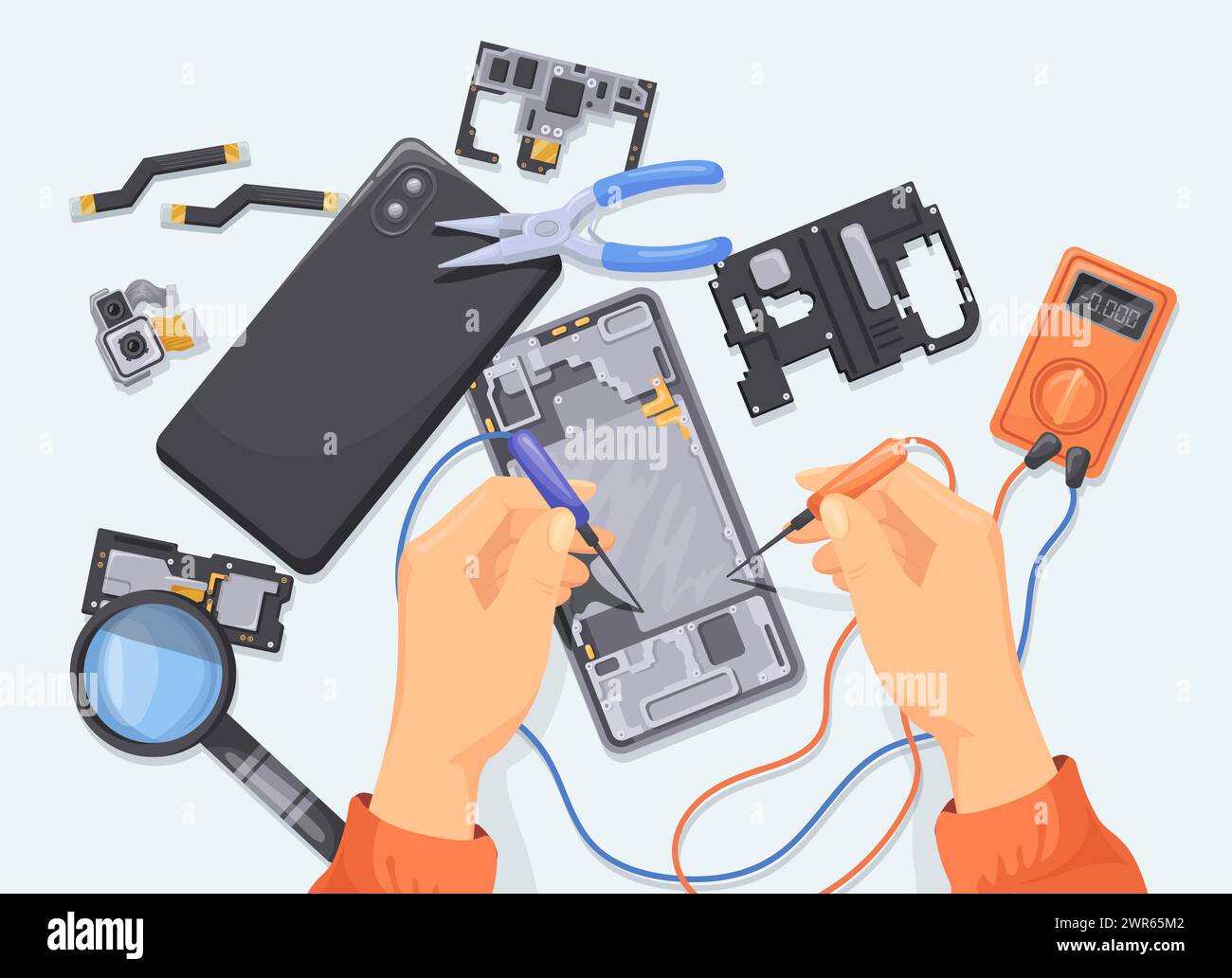 Open table cell phone Stock Vector Images - Alamy