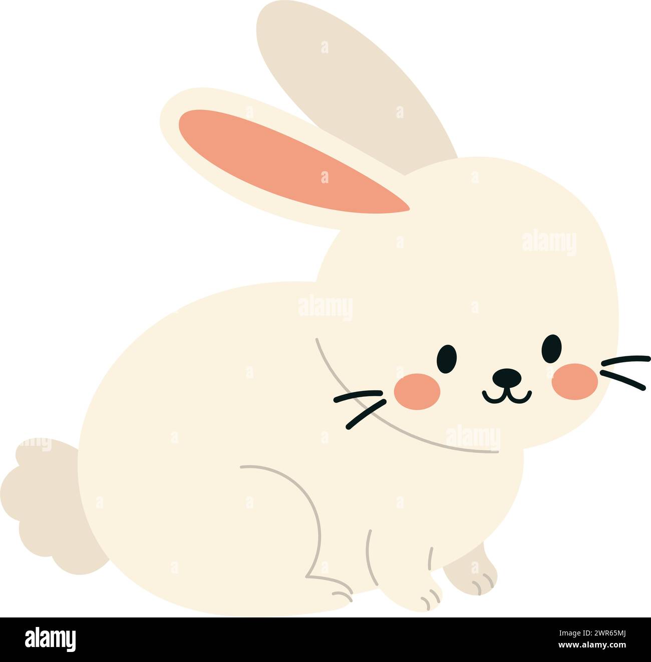 Adorable boho Easter bunny. Cartoon rabbit character for kids cards ...