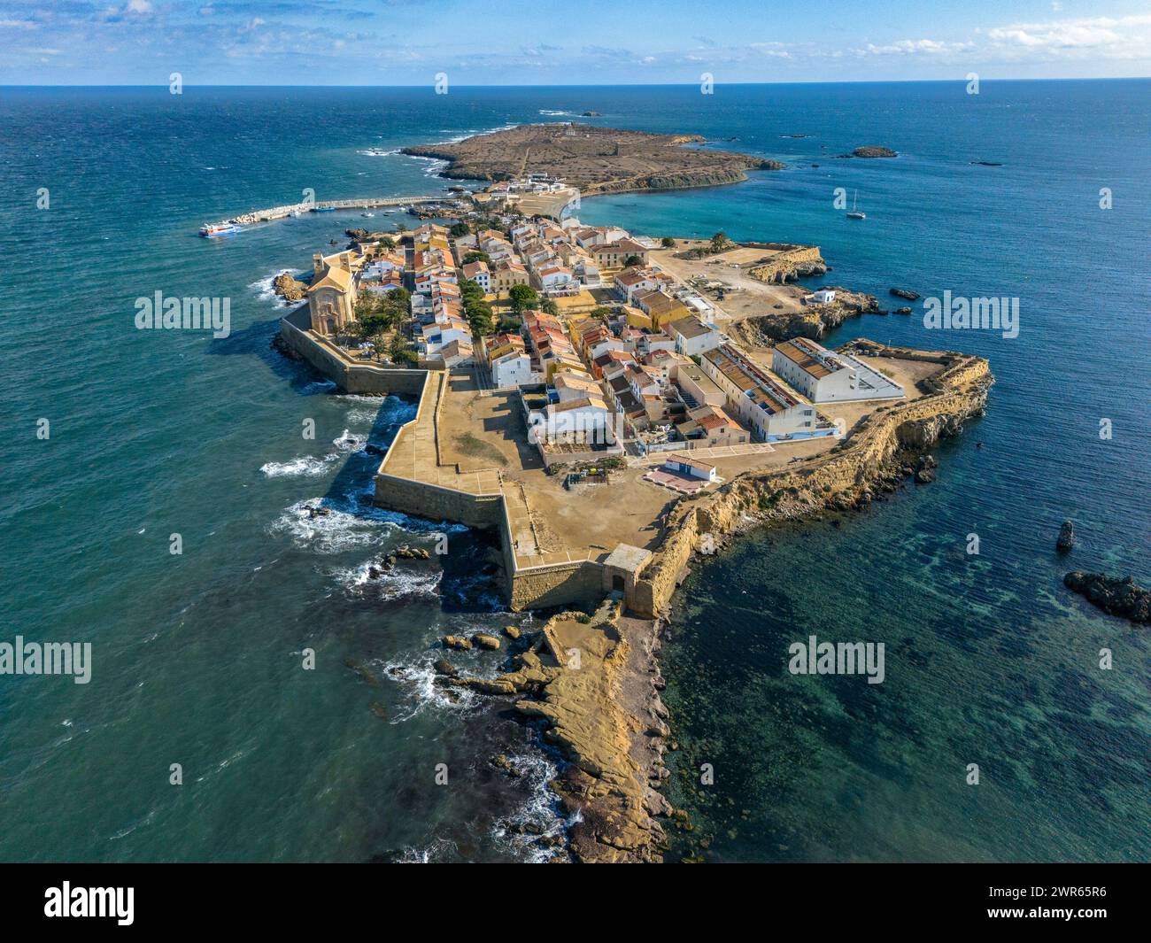 An aerial view of the beautiful Tabarca Island in Spain Stock Photo - Alamy