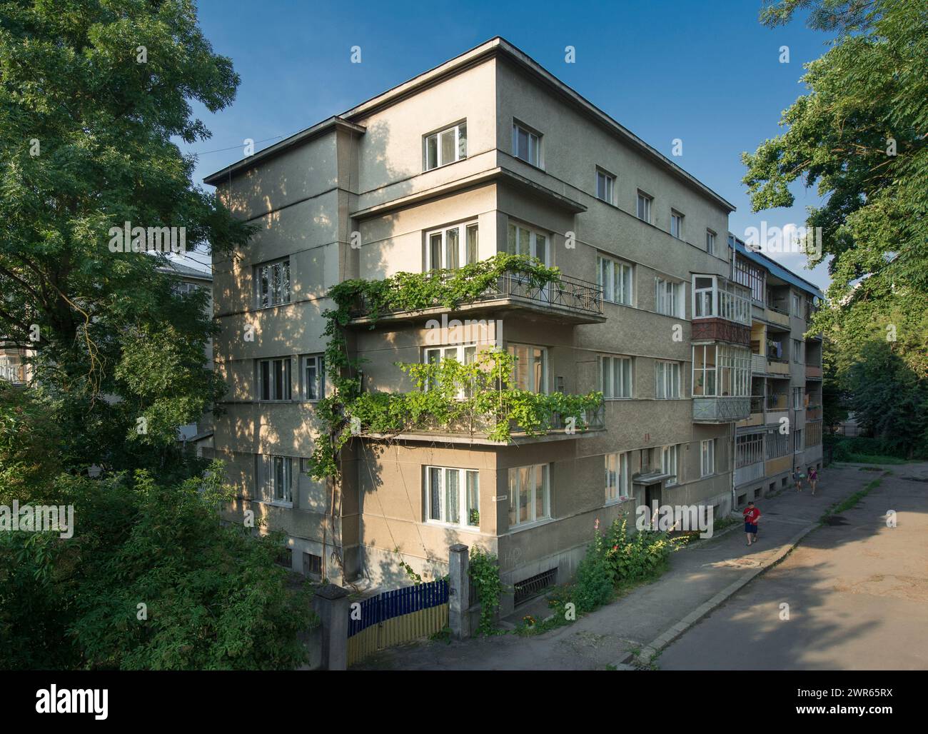 Modenaist apartment block, Ivano-Frankivsk, Stanislawow, Ukraine Stock ...