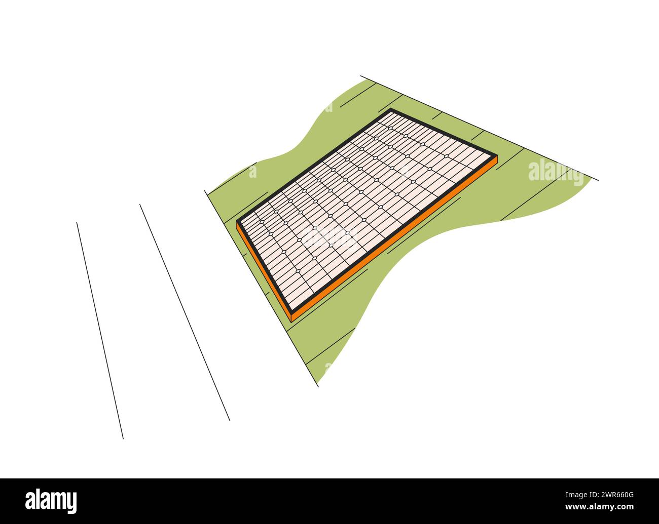 Rooftop Solar Energy System 2d Linear Cartoon Object Stock Vector Image And Art Alamy