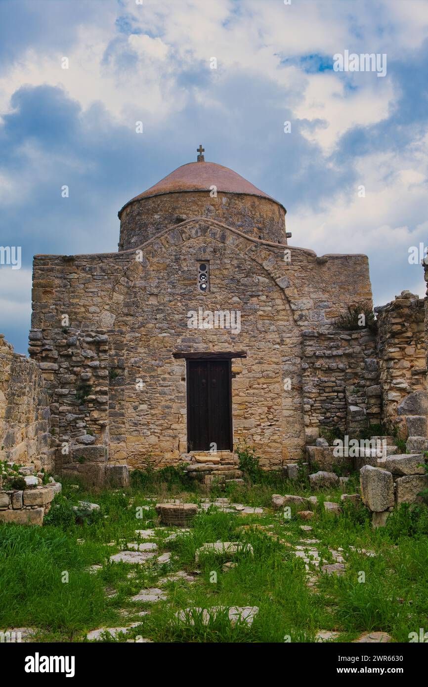 The 15th-century church of the ruined monastery of Timios Stavros (Holy ...