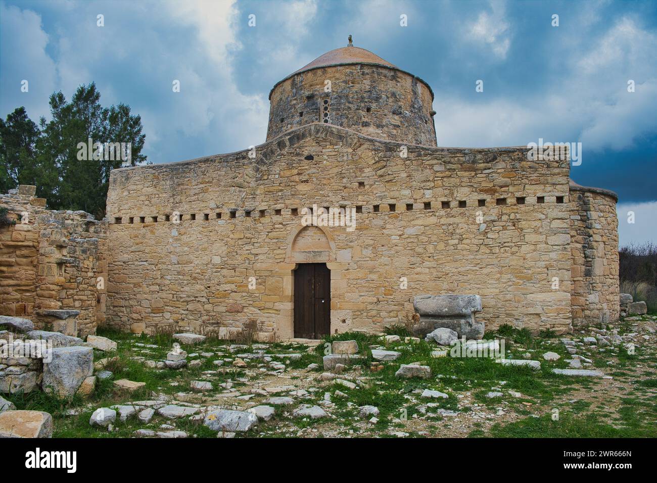 The 15th-century church of the ruined monastery of Timios Stavros or ...