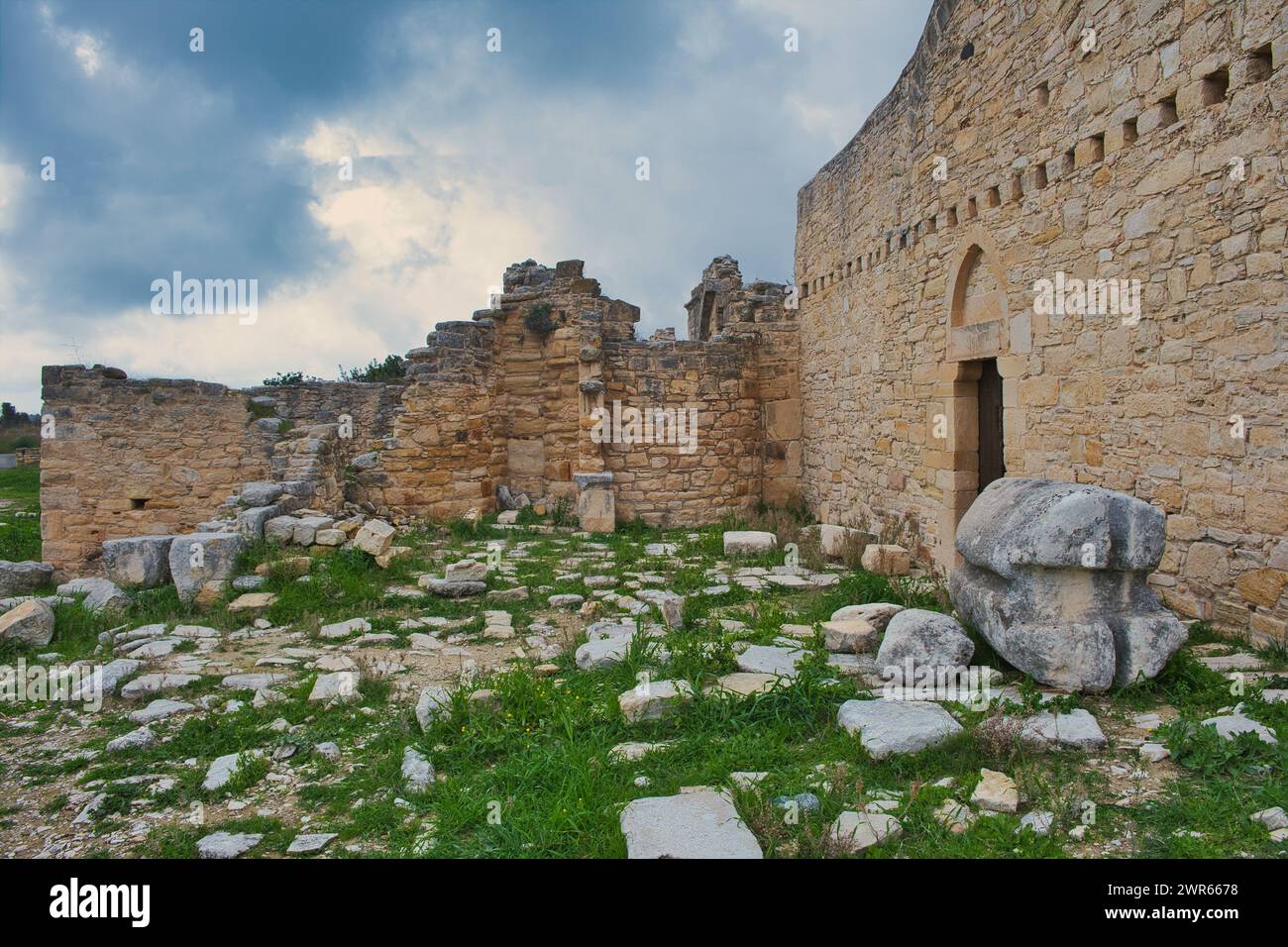 Ruins of the 14th-century monastery of Timios Stavros or Holy Cross ...
