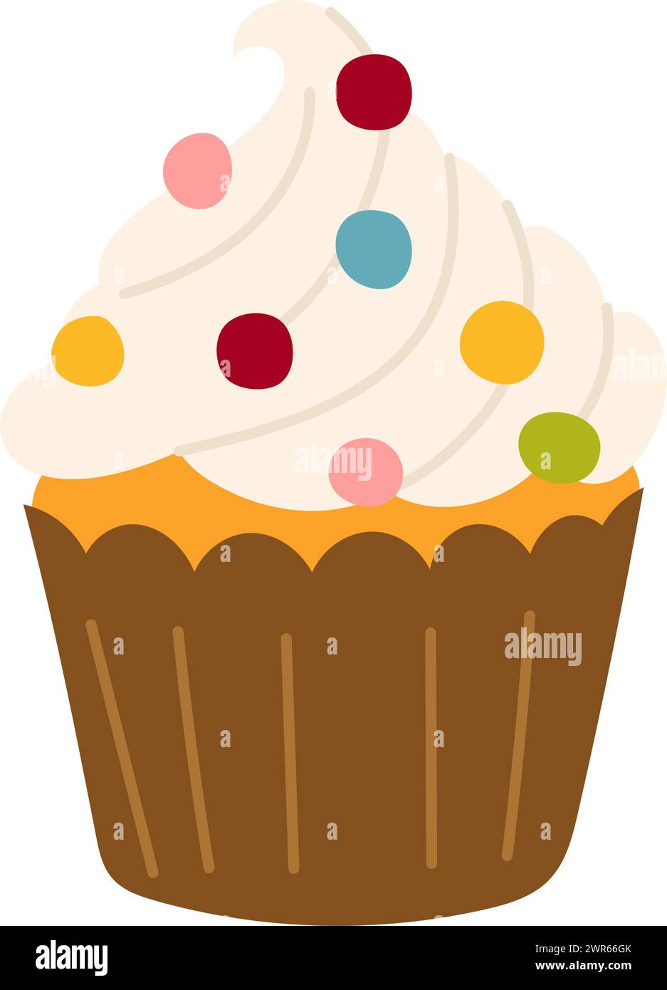 Cute boho cupcake. Sweet dessert for kids cards, baby shower ...