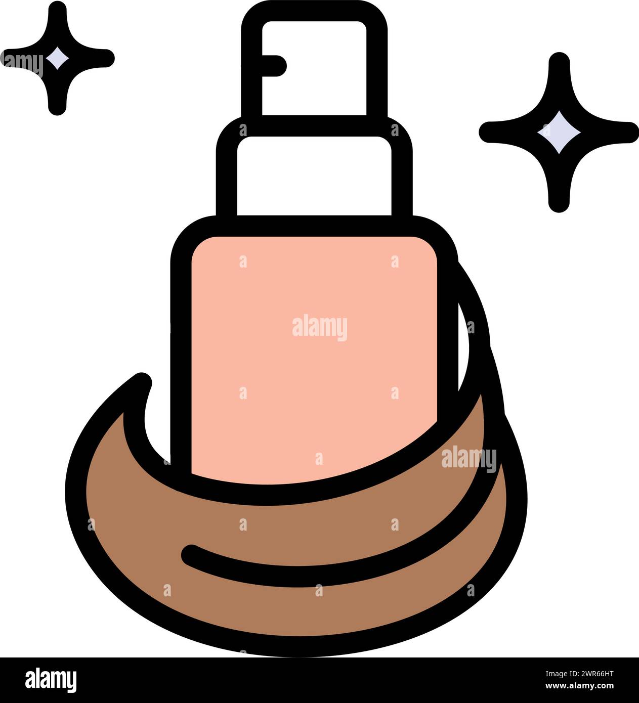 Conditioner or shampoo, keratin bottle color icon vector. Isolated ...