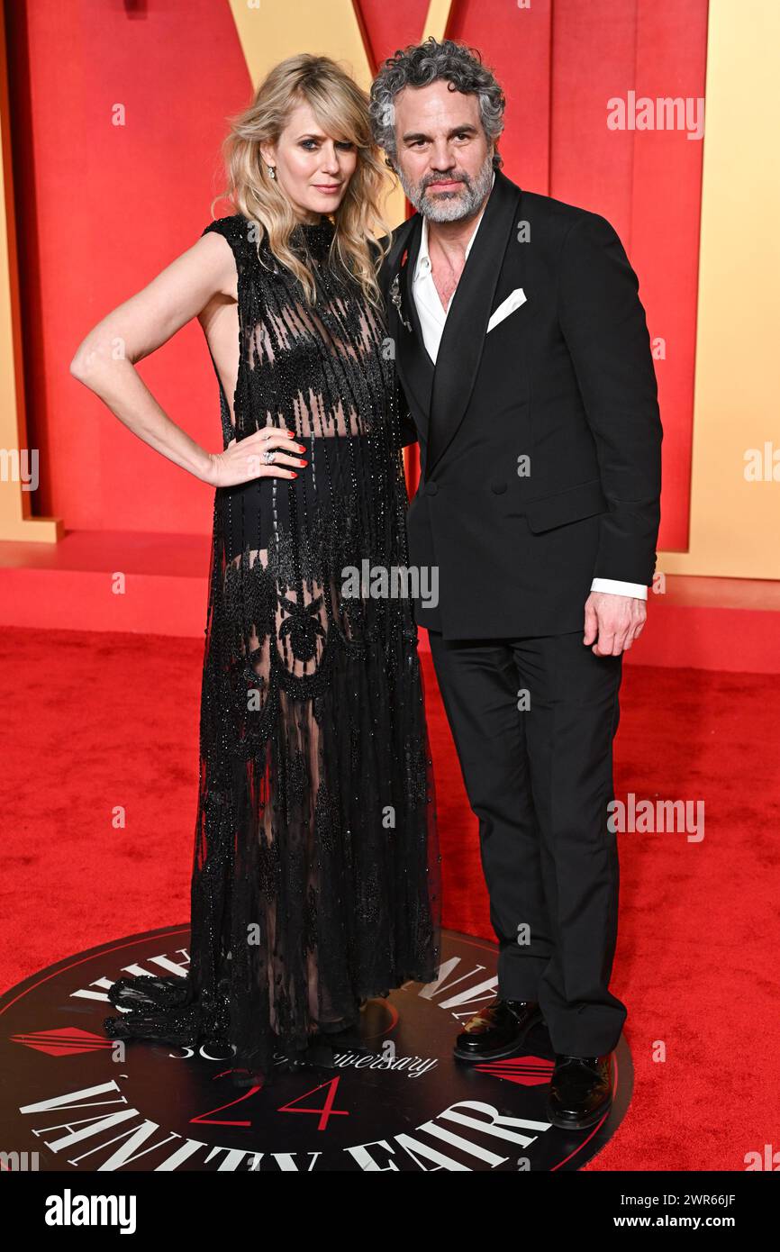 Los Angeles, USA. March 10th, 2024. Sunrise Coigney and Mark Ruffalo ...